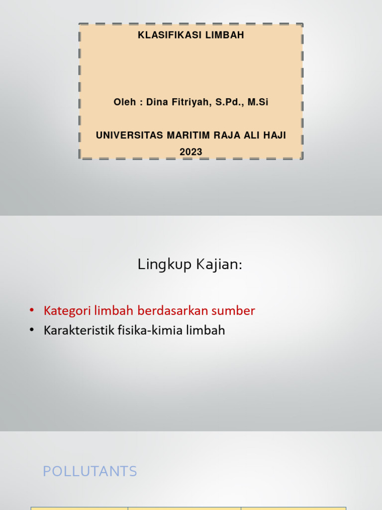 PERT 2 Karakteristik Limbah | PDF