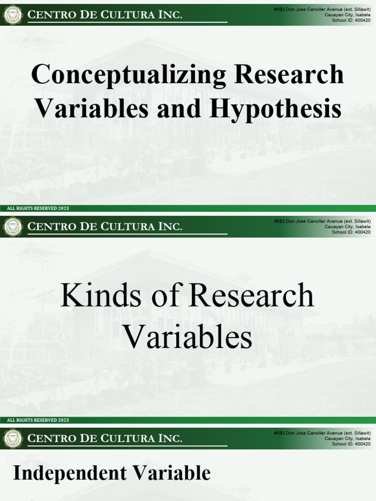 Conceptualizing Research Variables and Hypothesis | PDF | Hypothesis | Null Hypothesis