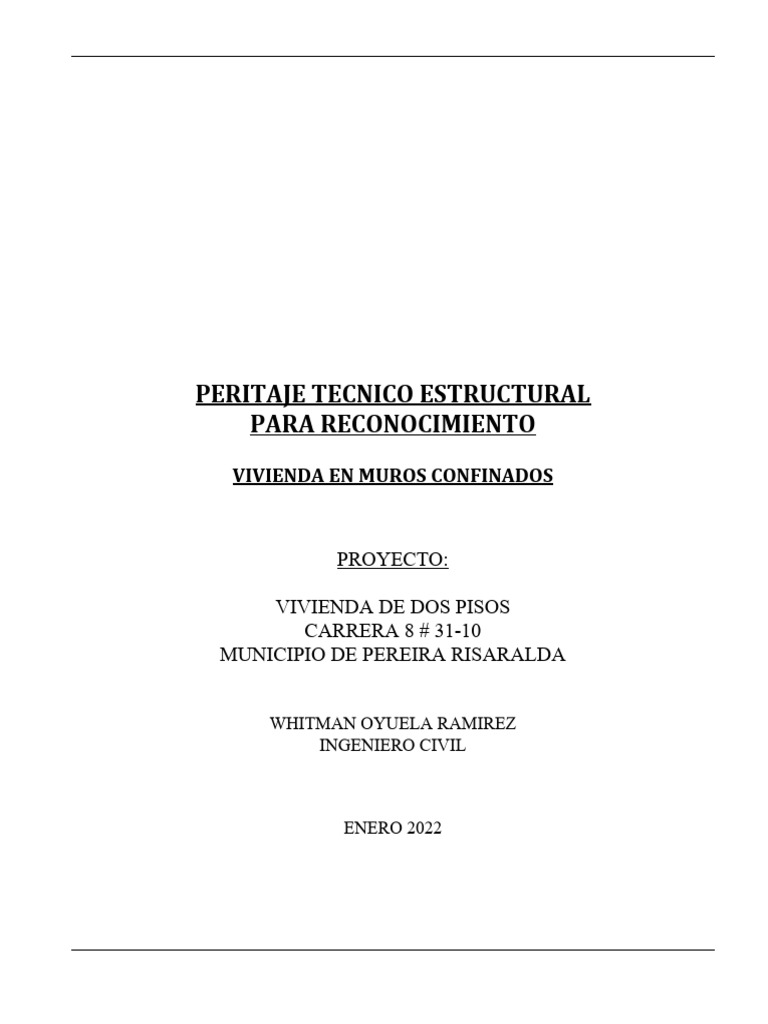 Peritaje Técnico Estructural en Pereira | PDF | Tecnología