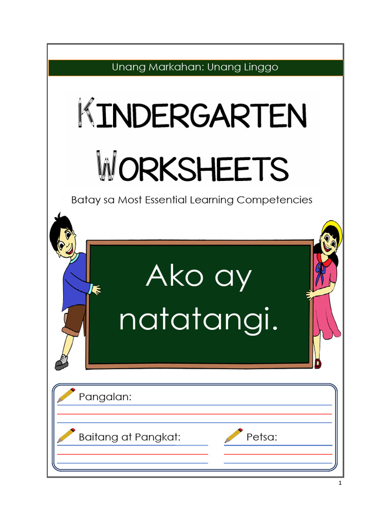 QUARTER-1 WEEK1 Worksheet-Kindergarten2021 | PDF