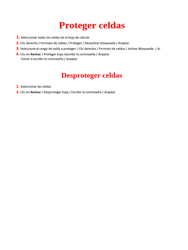 Sesion 14. Proteger Celdas, Hoja, Libro | PDF | Contraseña | Hoja de cálculo