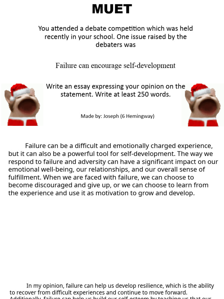 MUET (Extended Writing) | PDF | Self-Improvement