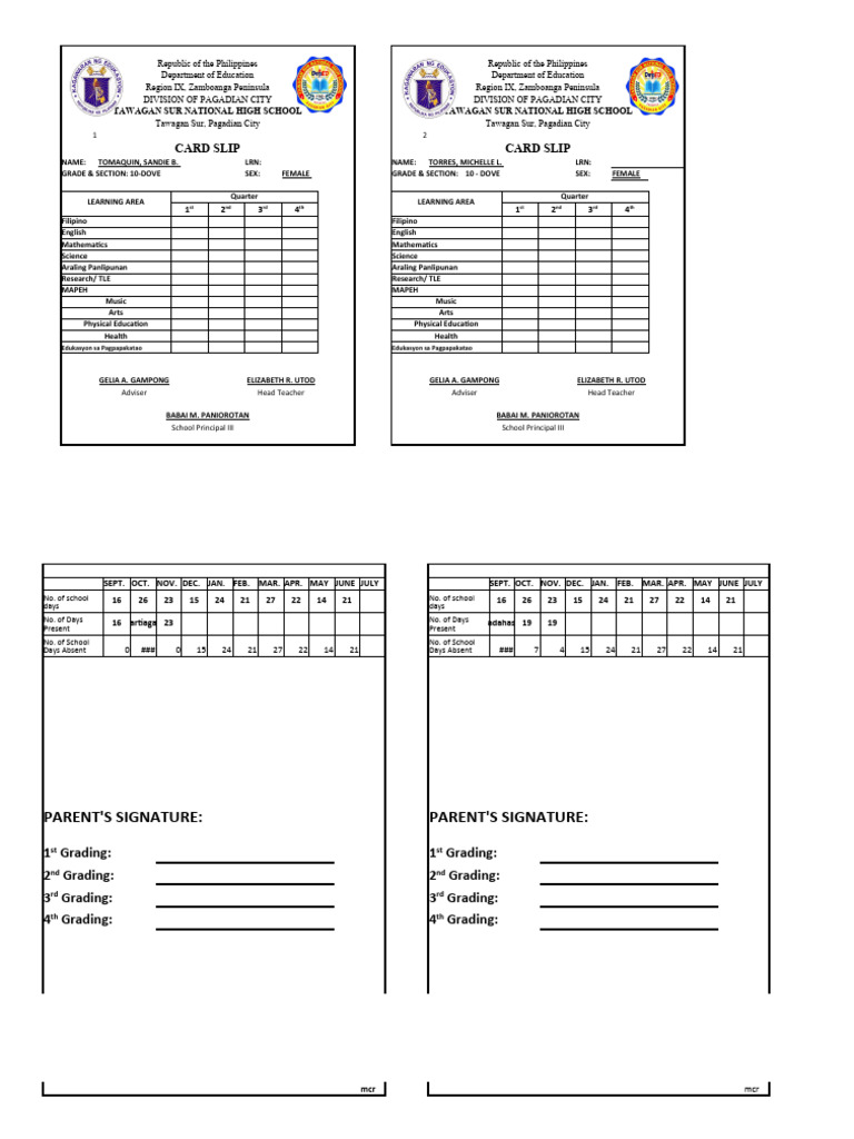 Card Slip | PDF