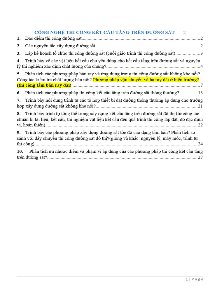 De Cuong Duong Sat Moi Nhat | PDF