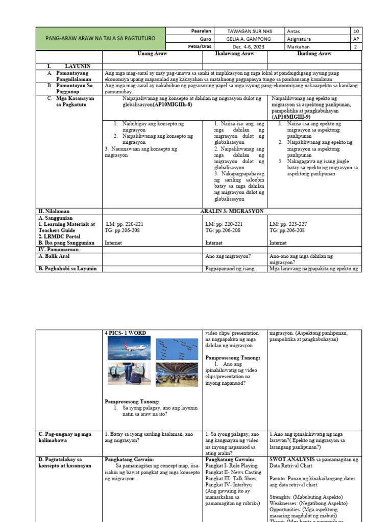 DLP Q2 Migrasyon 1-3 | PDF
