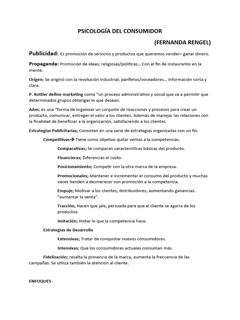 Psicología del Consumidor; resumen | PDF | Comportamiento | Actitud (psicología)