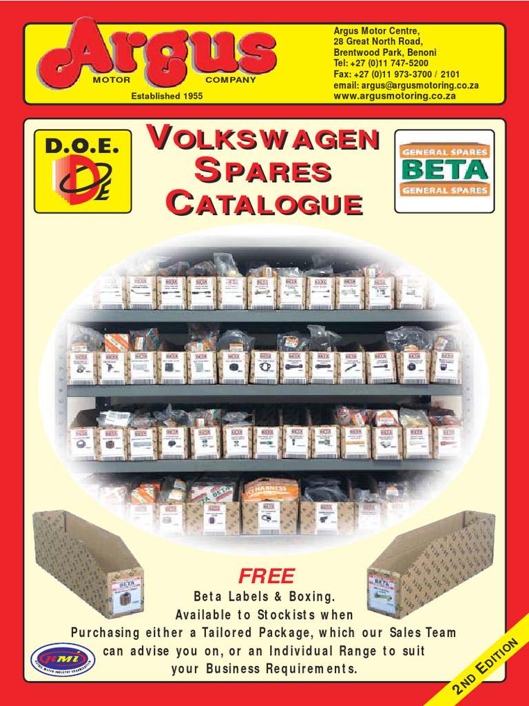 Volkswagen Spares Catalogue PDF | PDF | Ignition System | Pump