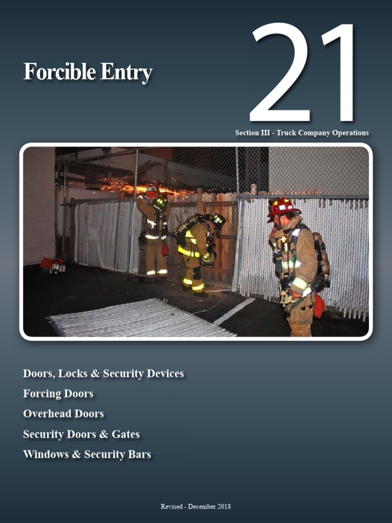 Forcible Entry Techniques for Firefighters | PDF
