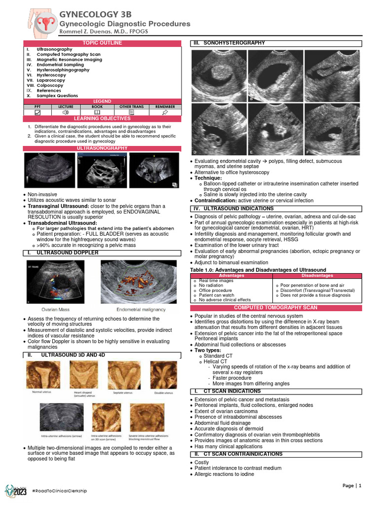 Diagnostic Procedures in Gynecology (2023) | PDF | Medical Ultrasound ...