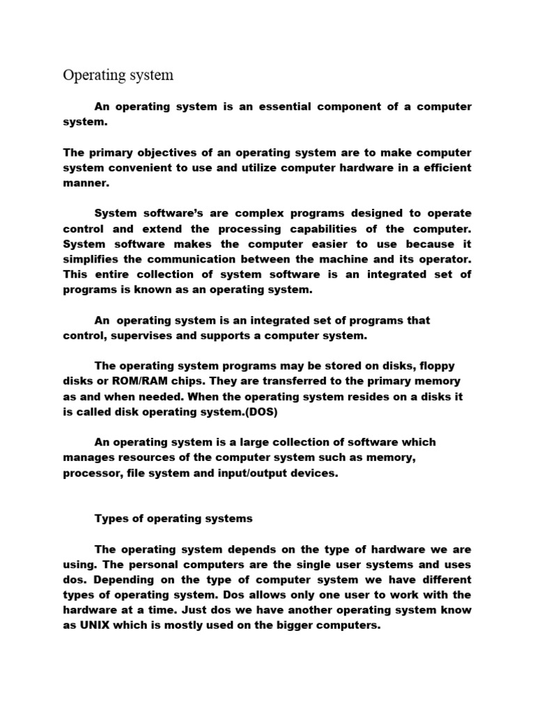 Operating System | PDF | Operating System | Computer Program