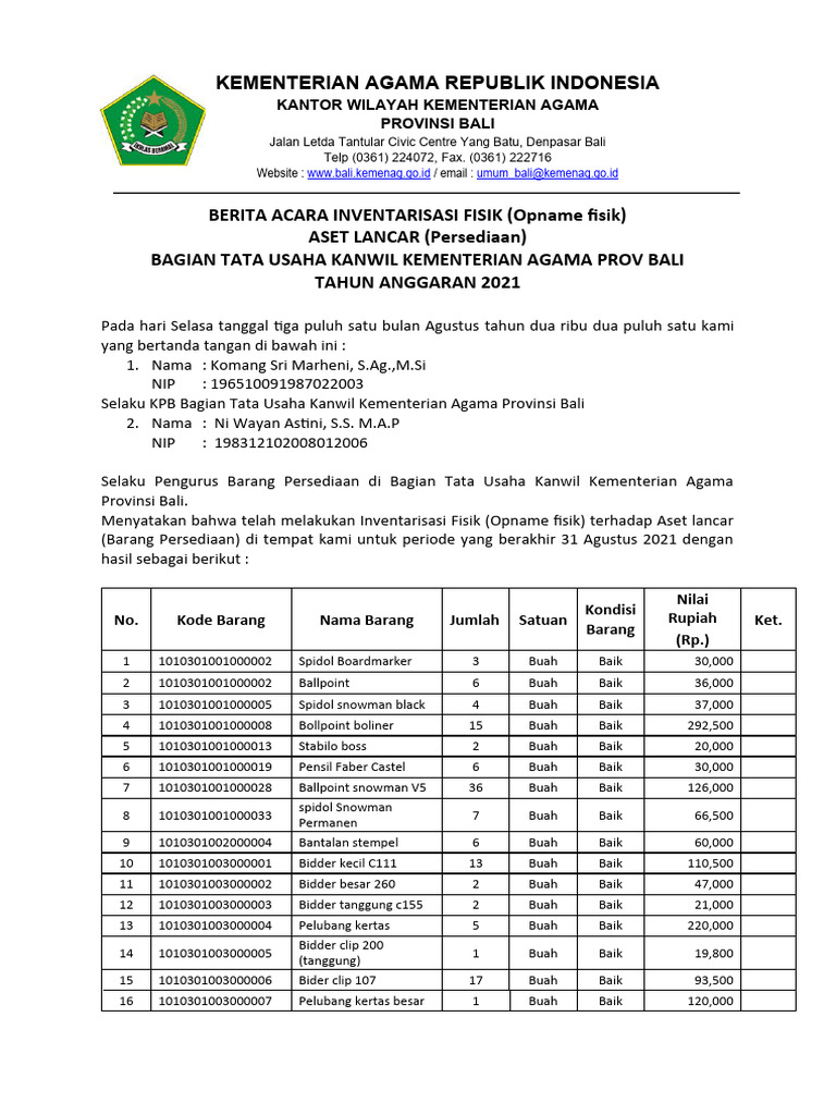 Ba Stock Opname | PDF