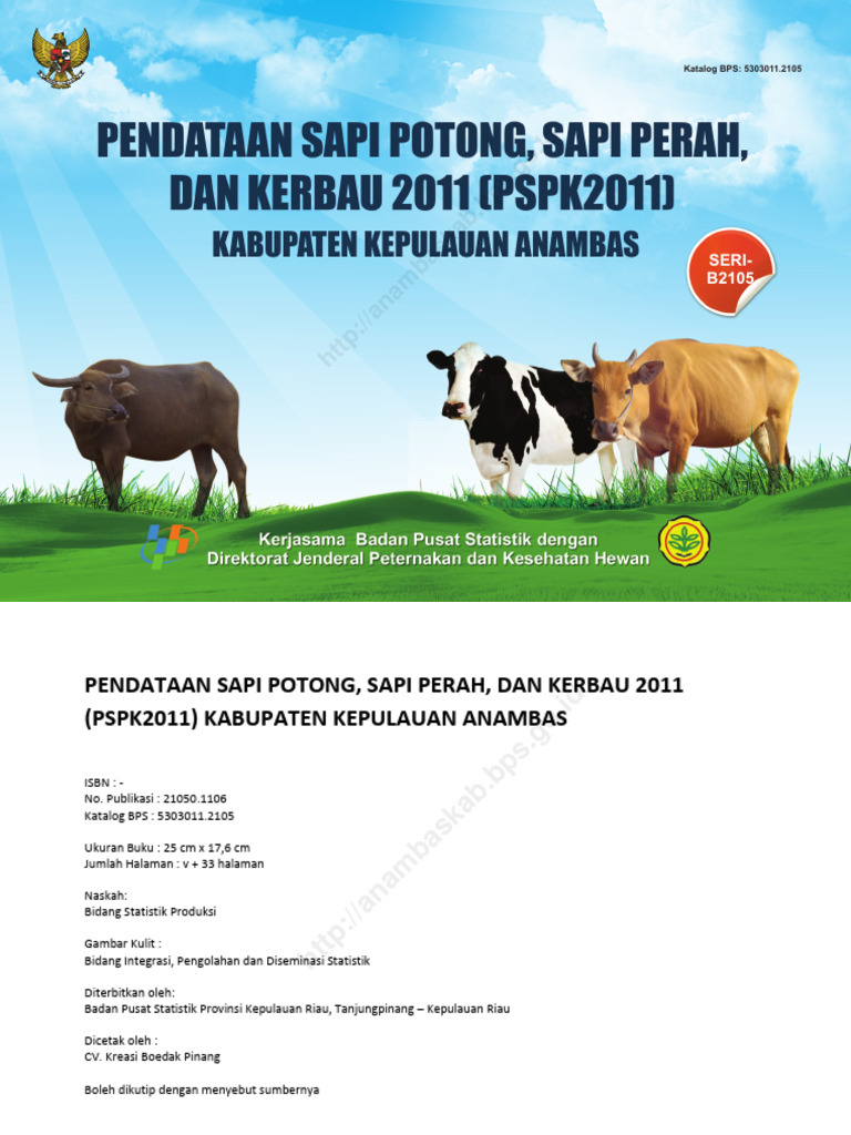 Pendataan Sapi Potong, Sapi Perah, Dan Kerbau 2011 Kabupaten Anambas | PDF