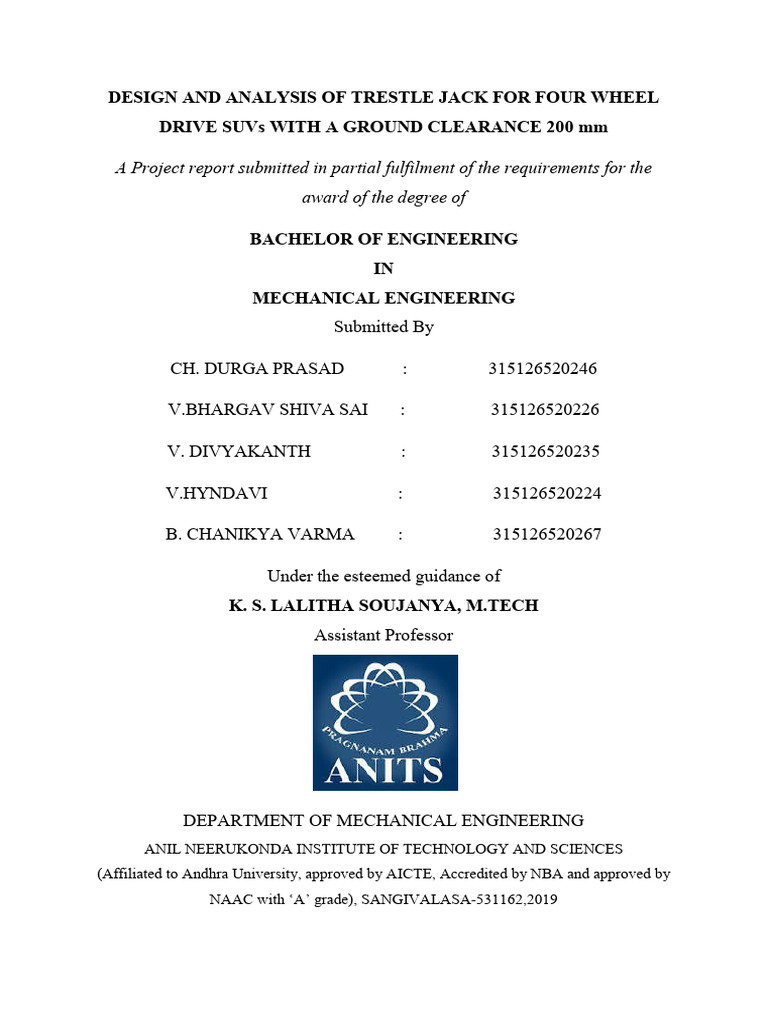 Trestle Jack Design for SUVs | PDF | Conceptual Model | Computer Aided ...