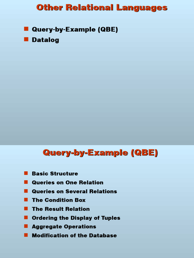 Other Relational Languages | PDF