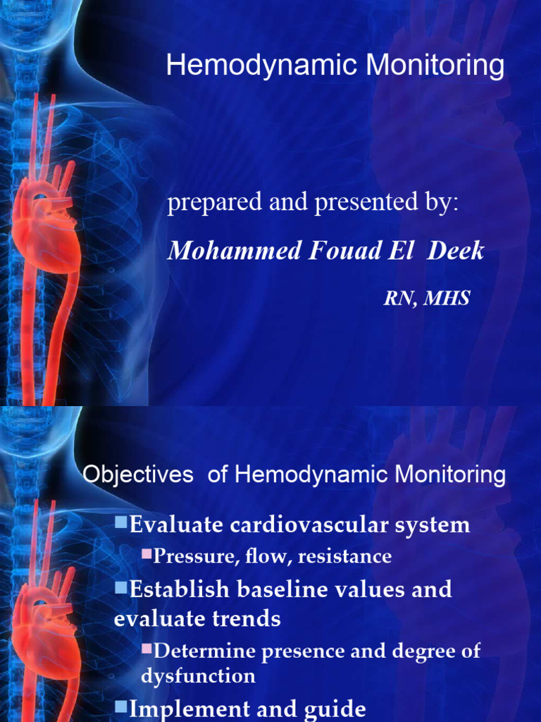 Invasive and Noninvasive Hemodynamic Monitoring | PDF | Blood Pressure ...