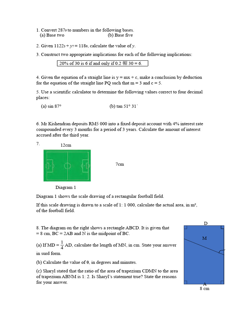 Math Practice | PDF | Area | Circle