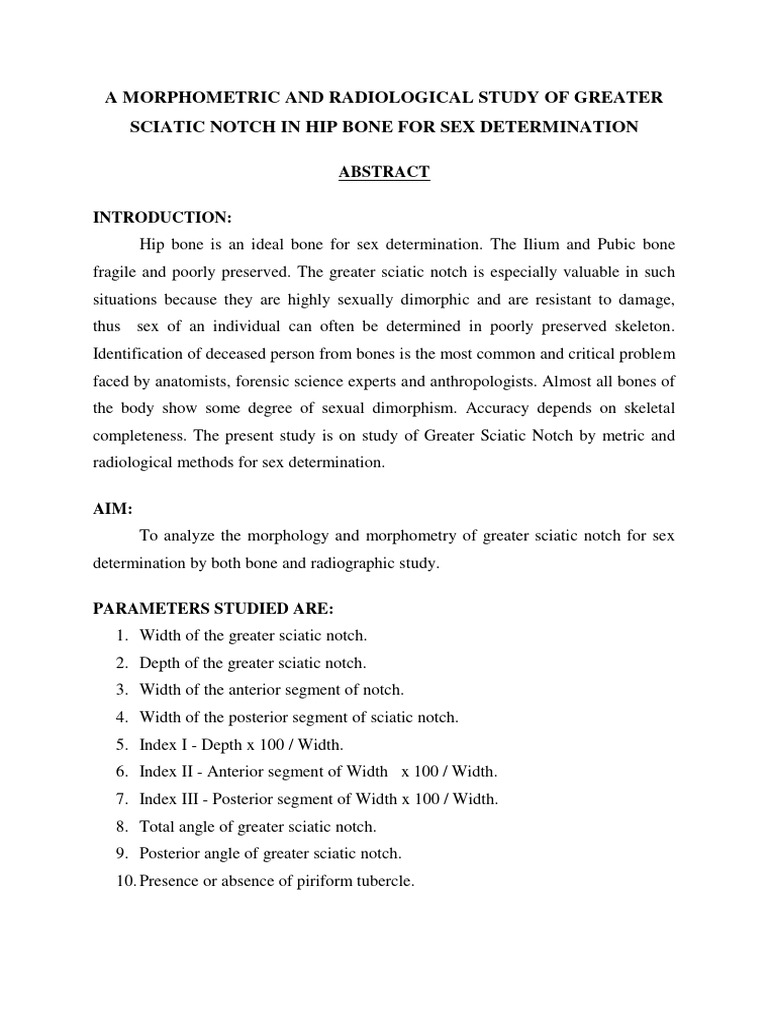 Abstract Greater Sciatic Notch | PDF | Wellness