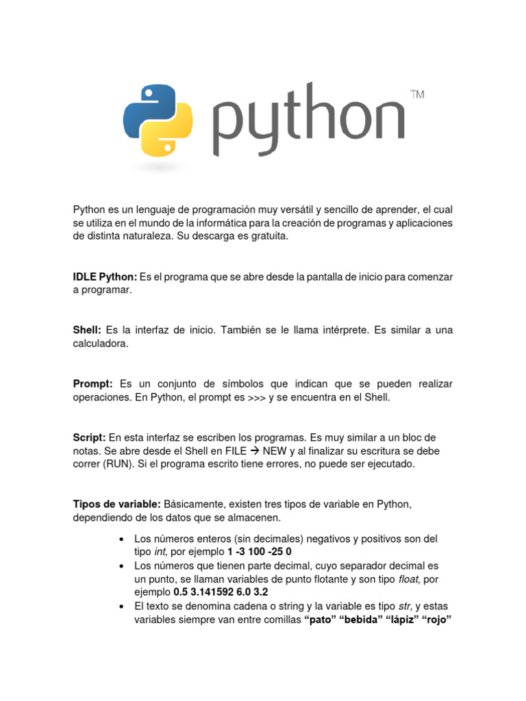 Resumen PYTHON | PDF