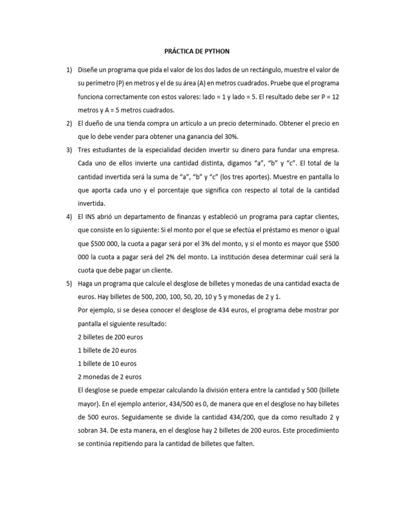 Práctica Python | PDF