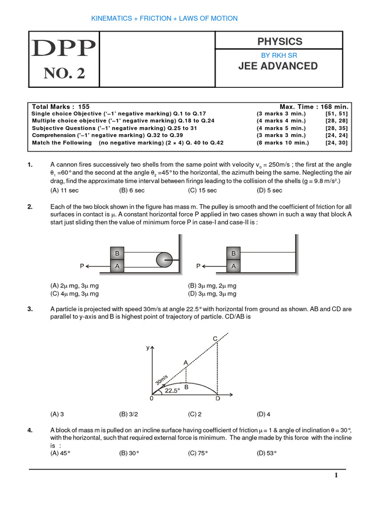DPP 2 | PDF | Force | Tension (Physics)