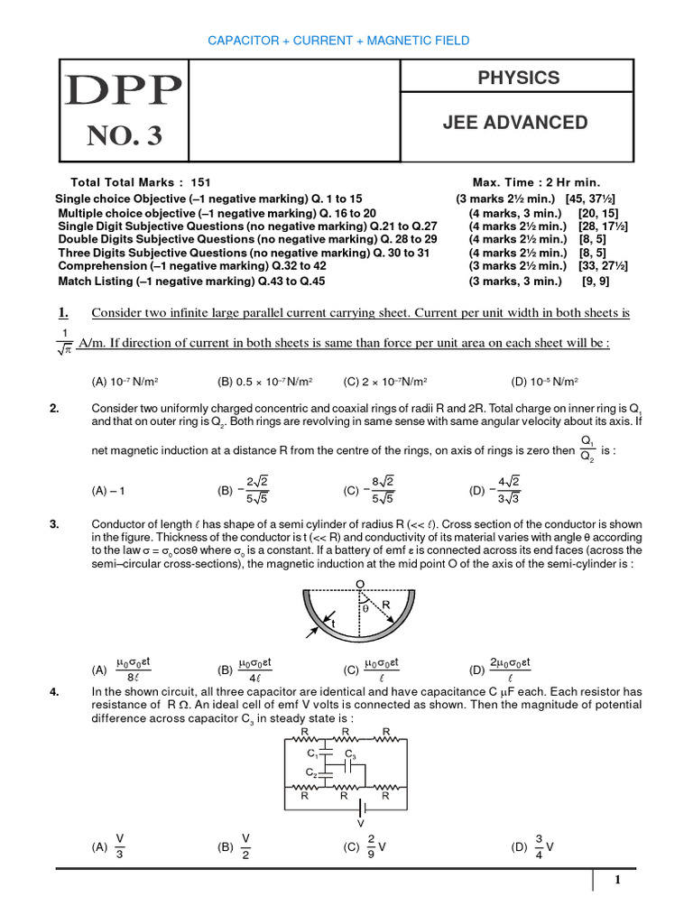 DPP 3 | PDF | Metrology | Physical Quantities
