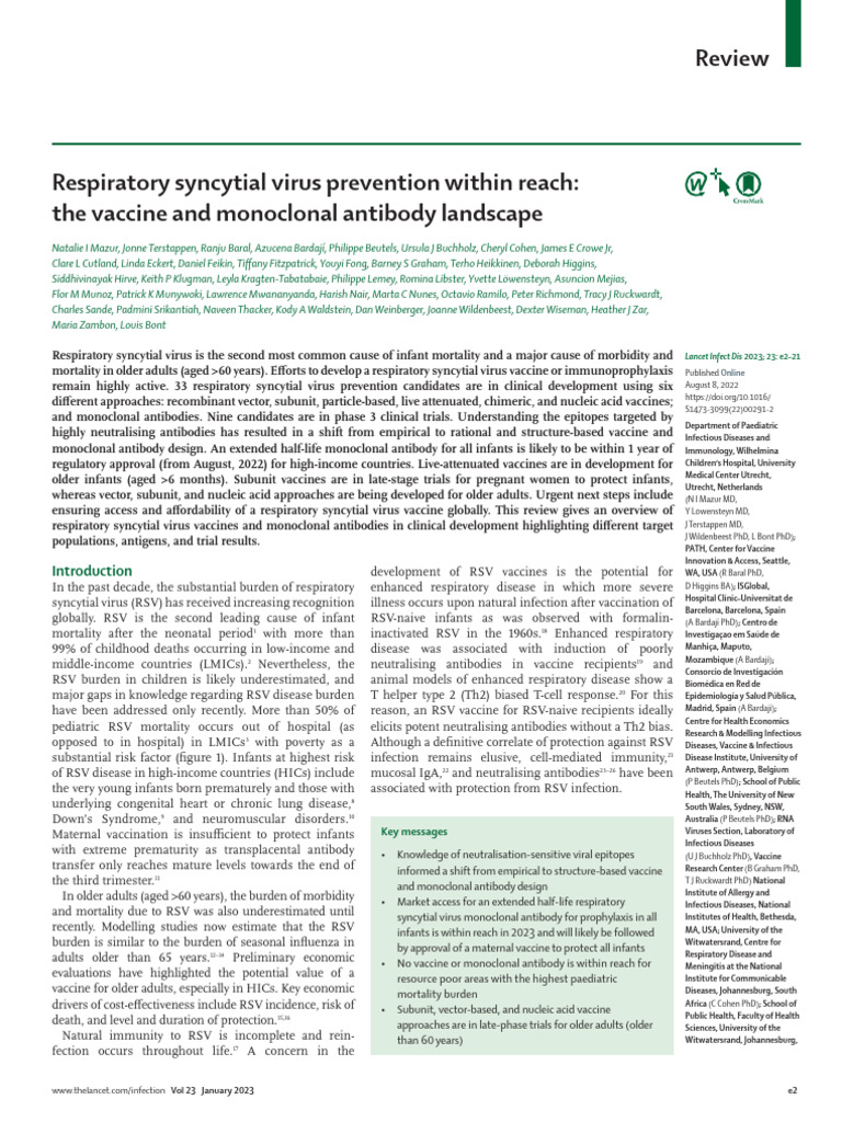 Respiratory Syncytial Virus Prevention Within Reac | PDF