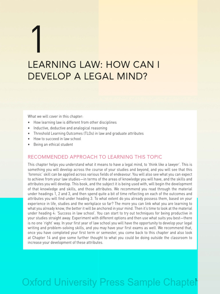 How To Develop A Legal Mind | PDF | Inductive Reasoning | Reason
