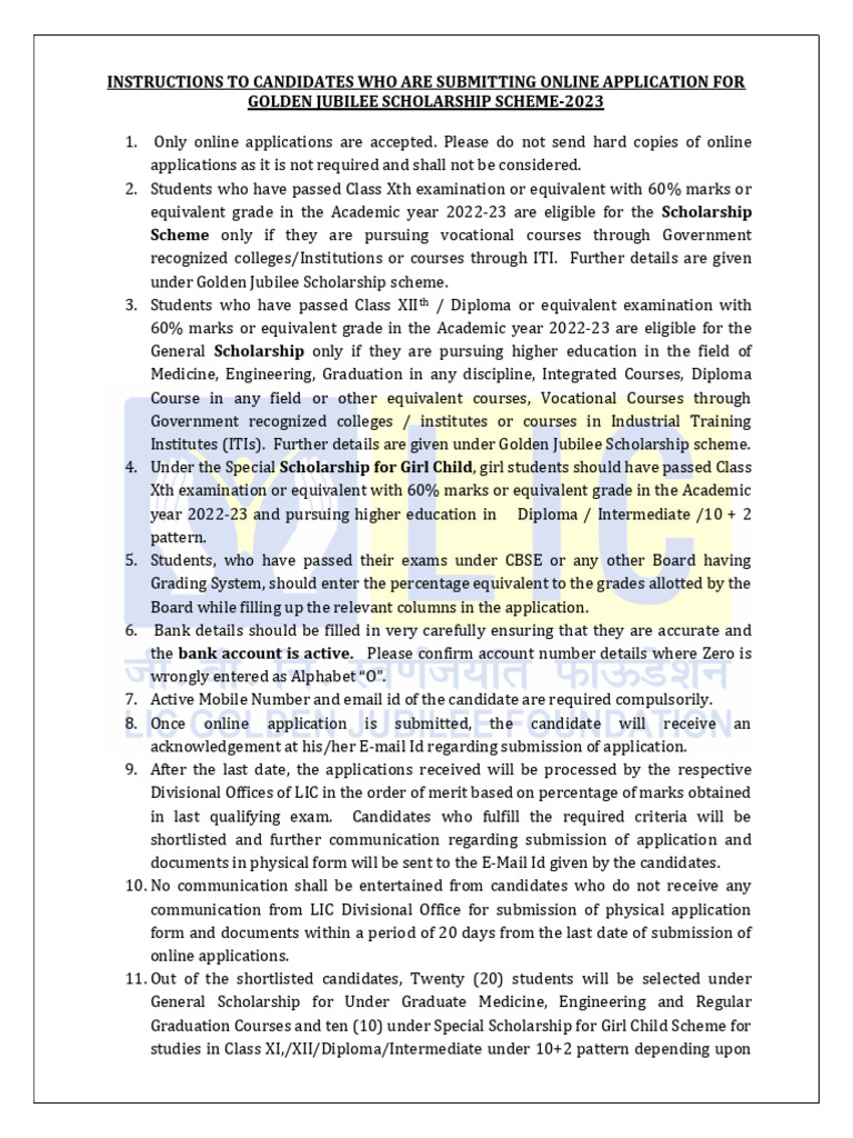 Instruction To Candidates | PDF | Diploma | Vocational Education