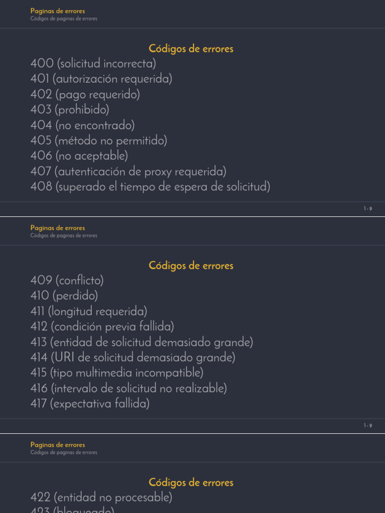Códigos de Errores HTTP y Soluciones | PDF