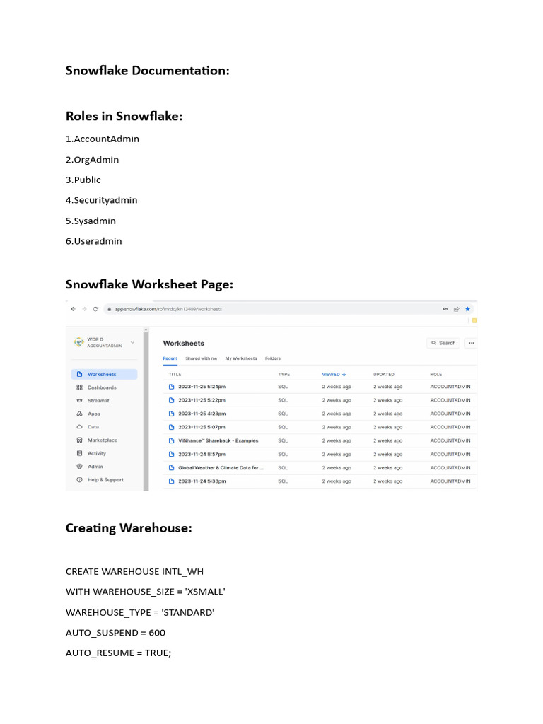 Snowflake Document | Download Free PDF | Database Schema | File Format