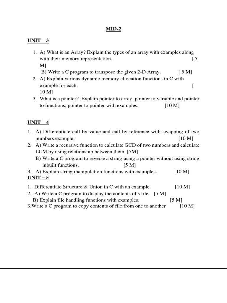 Mid 2 Imp Questions - 240102 - 150613 | PDF