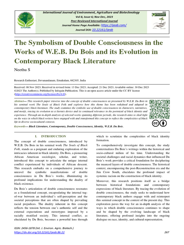 Double Consciousness in Black Lit | PDF