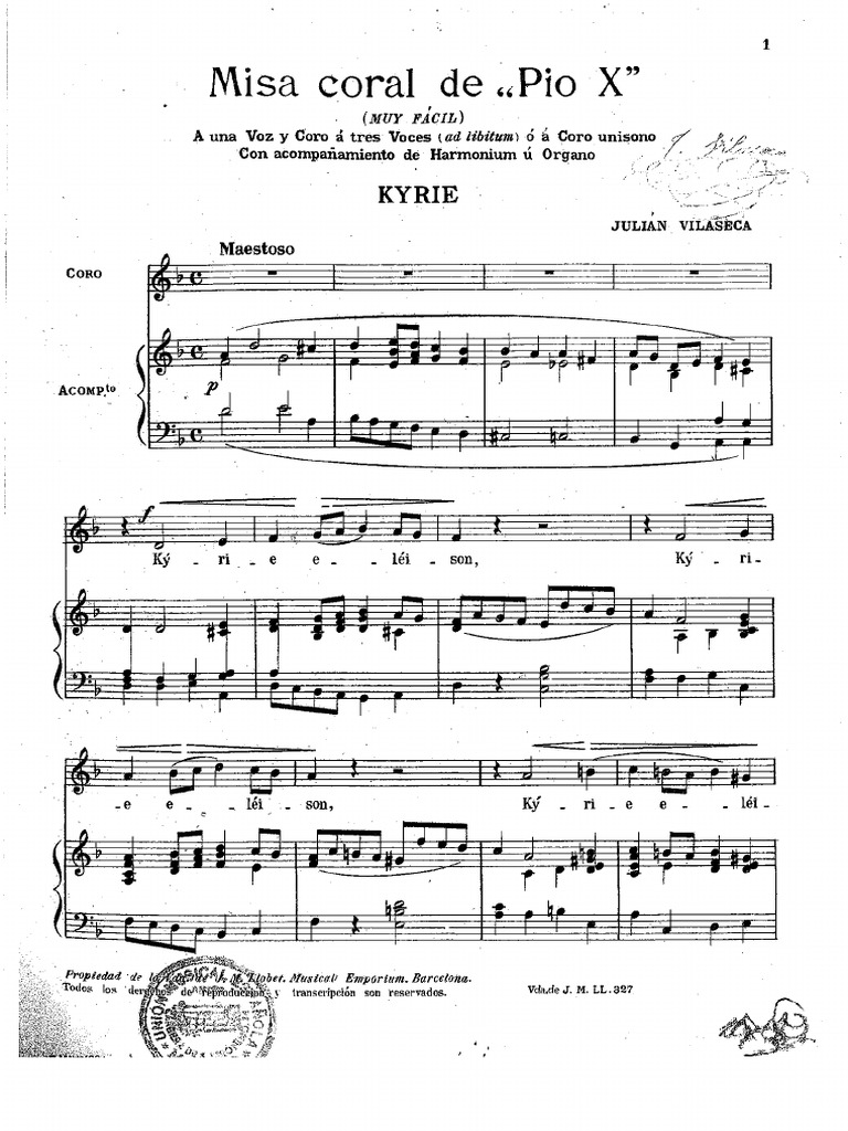 Misa Pio X Vilaseca Coral | PDF
