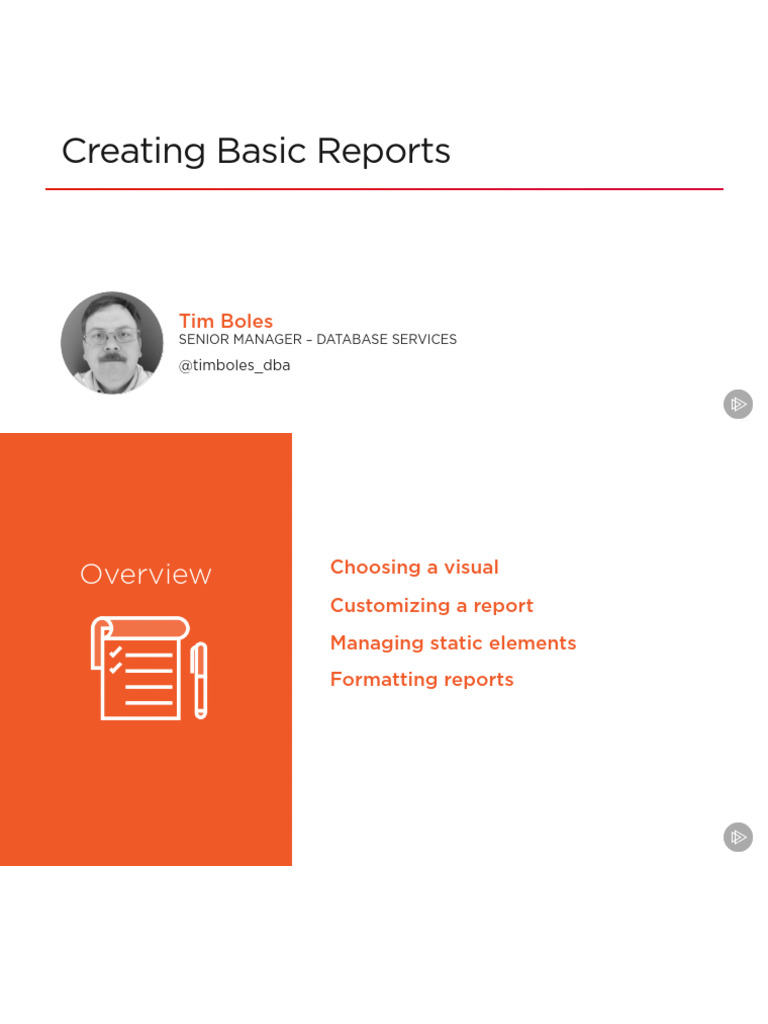 Creating Basic Reports Slides | PDF | Cybernetics | Data Management