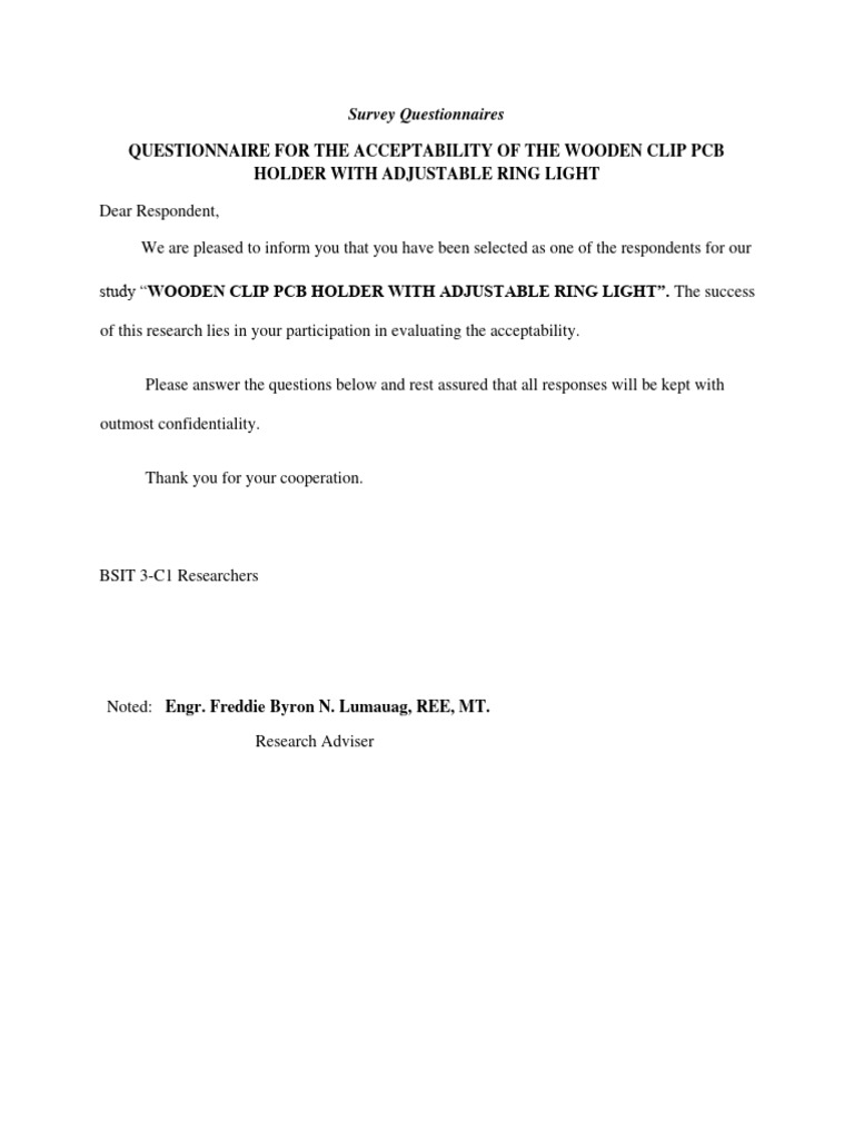 Survey Questionnaires GROUP 2 BSIT 3 C1 | PDF