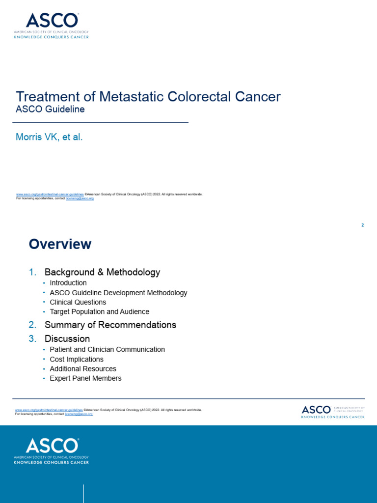ASCO MCRC Guidelines - Oct 2022 | PDF