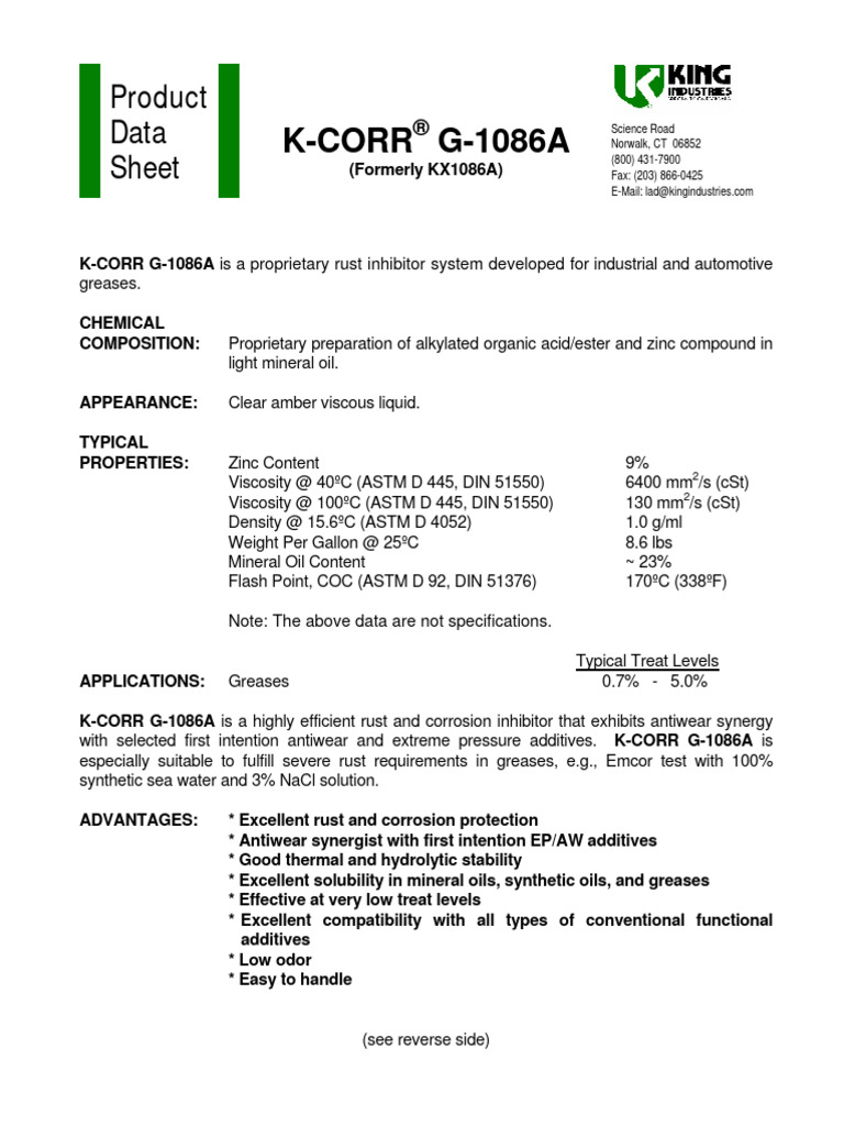 K-CORR G-1086A (Zinc Compound, Rust Inhibitor, Anti Wear, ST 8178 ...
