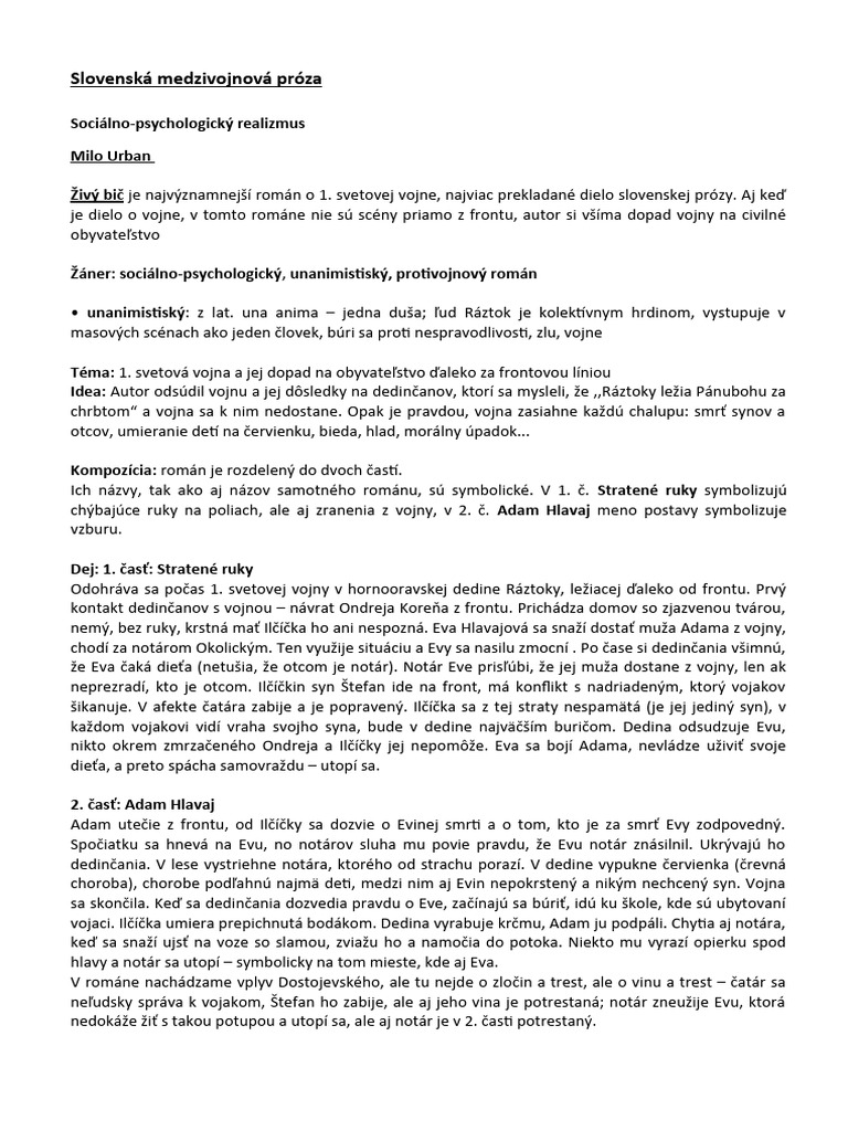 Milo Urban - Živý Bič | PDF