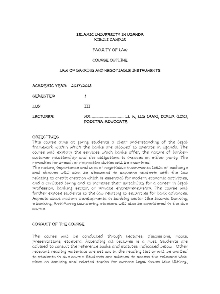 Banking Law Notes LLB III | PDF