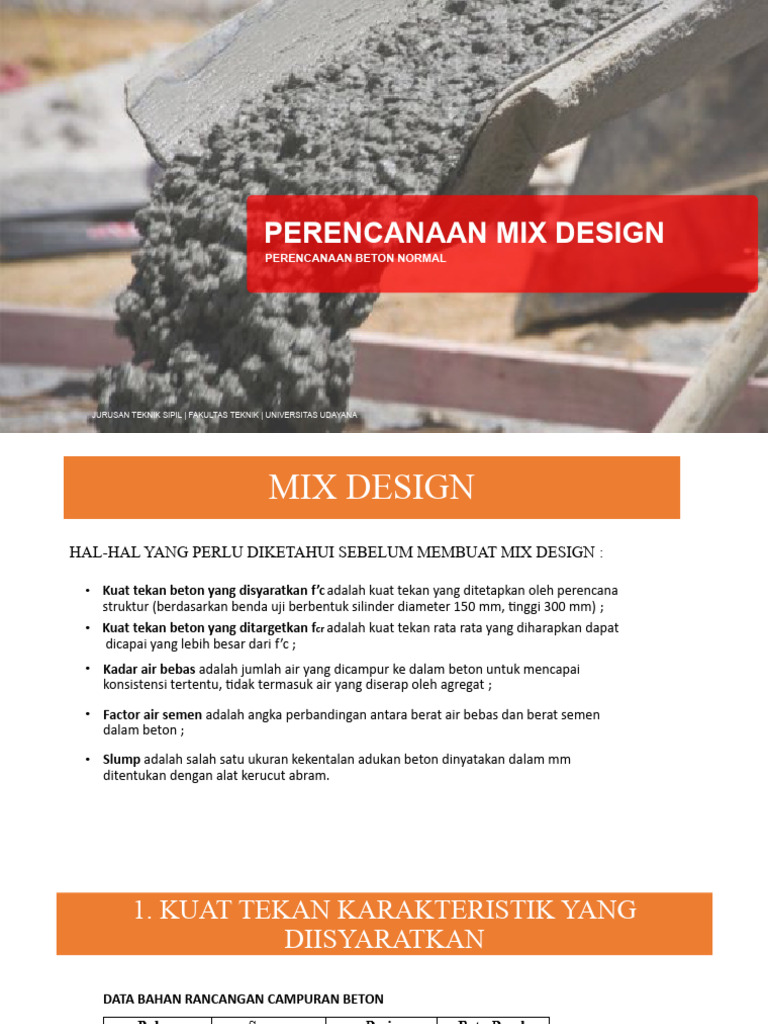 Rencana Mix Design Beton K-300 | PDF