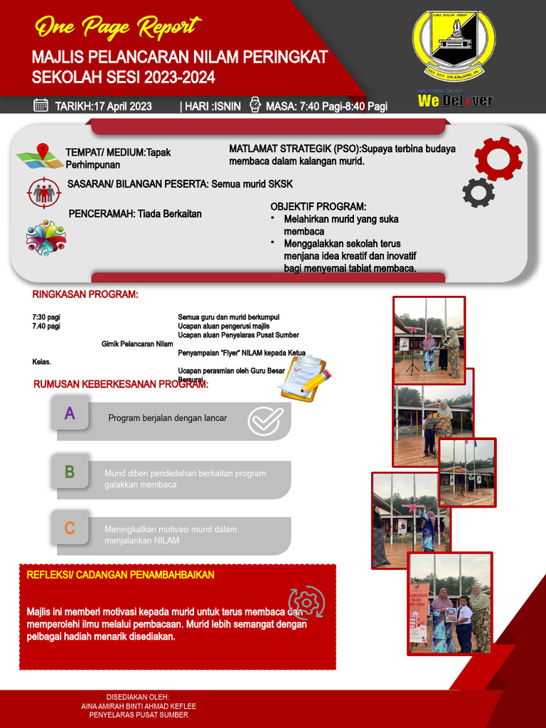 Opr Pelancaran NILAM 2023-2024 | PDF
