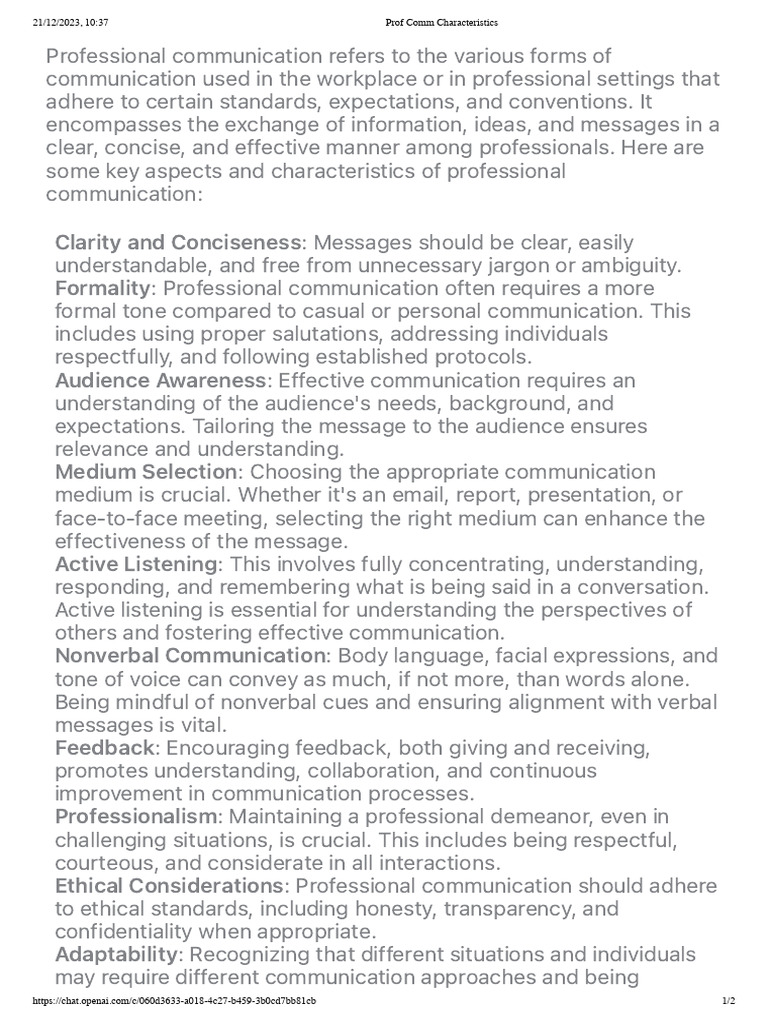 MODULE 1 Professional Communication | PDF