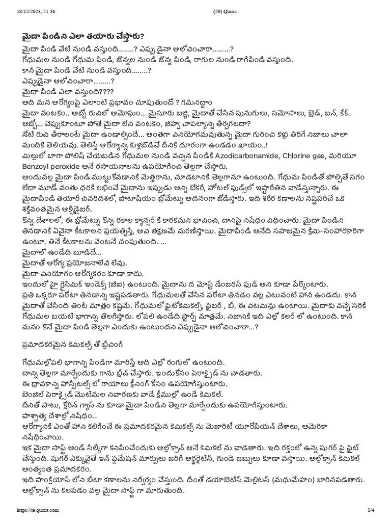 How Maida Is Made | PDF