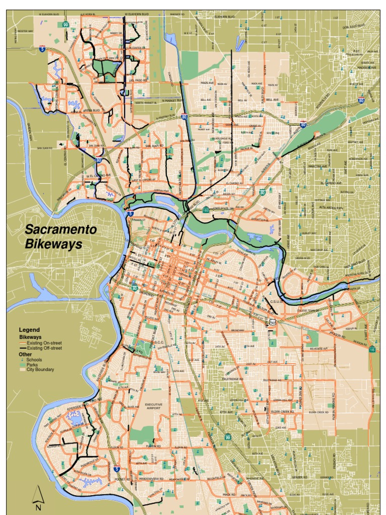 Sacramento Bikeways Map | PDF | Transportation Engineering | Transport ...