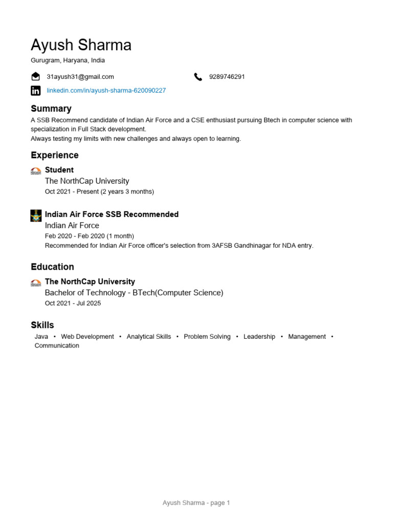 Aspiring Full Stack Developer | PDF