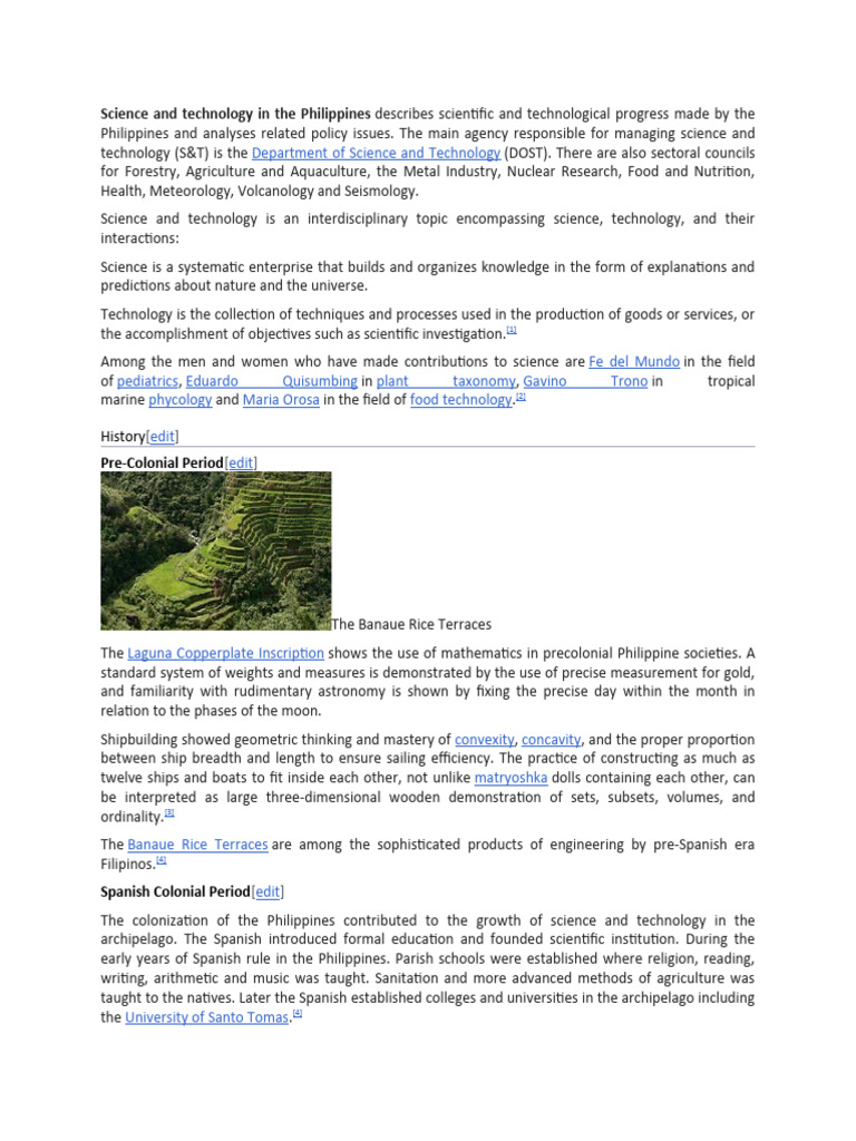 Science and Technology in the Philippines | PDF | Sugarcane | Biofuel