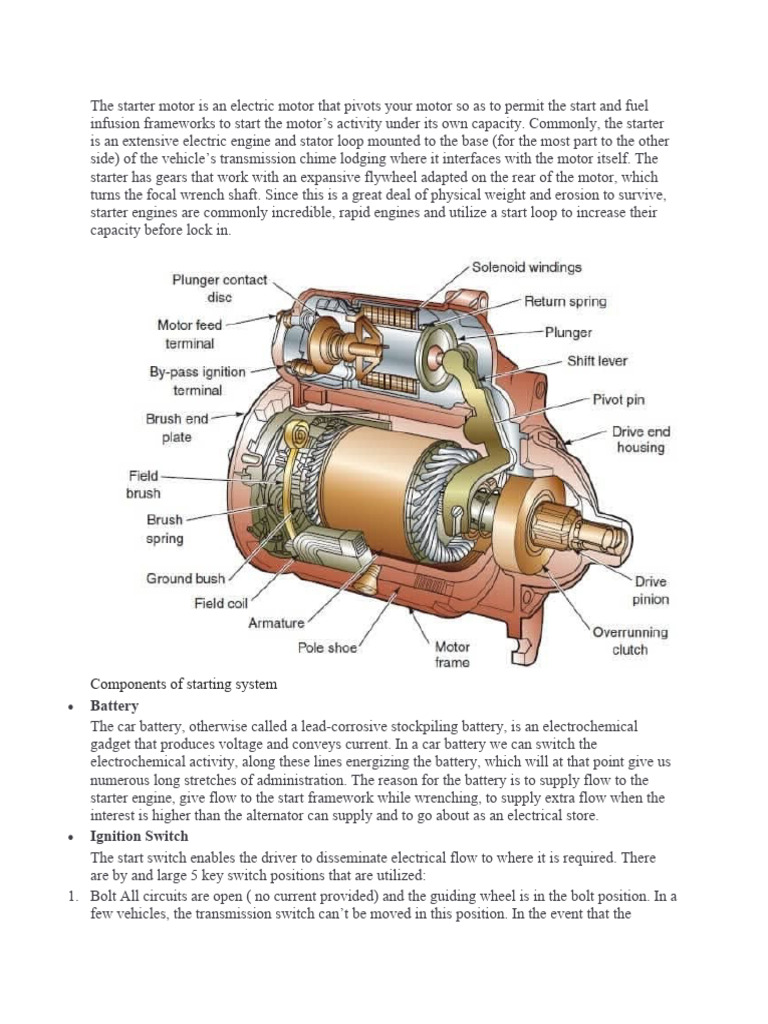 Starter Motor | PDF | Electric Motor | Switch