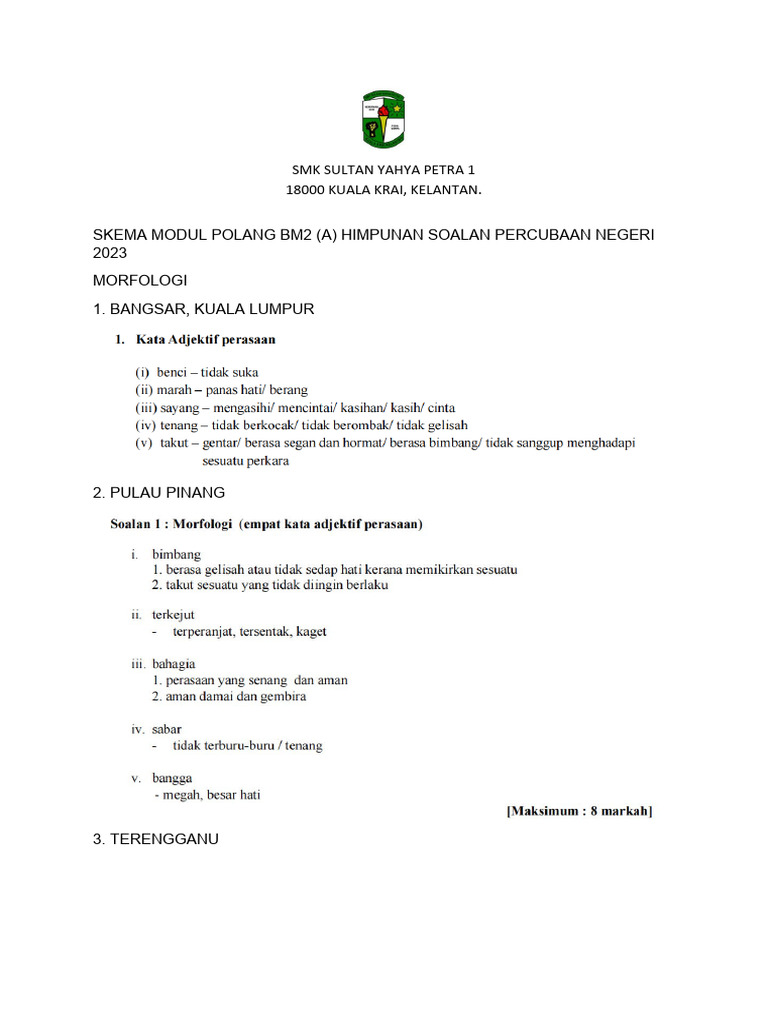 A. Skema Modul Polang BM2 (A 1) | PDF