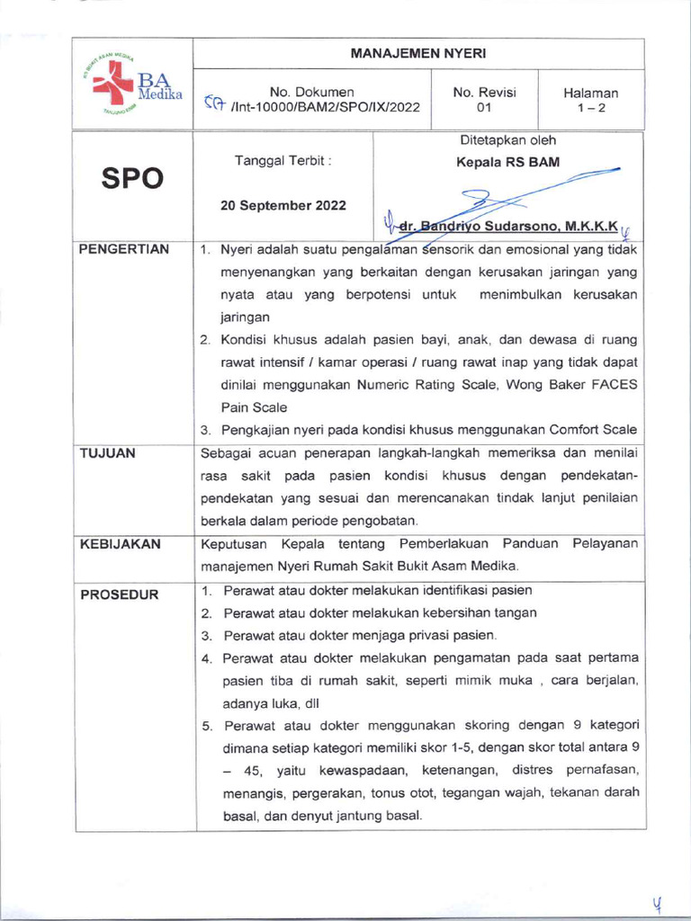 517 SPO 22 Manajemen Nyeri | PDF