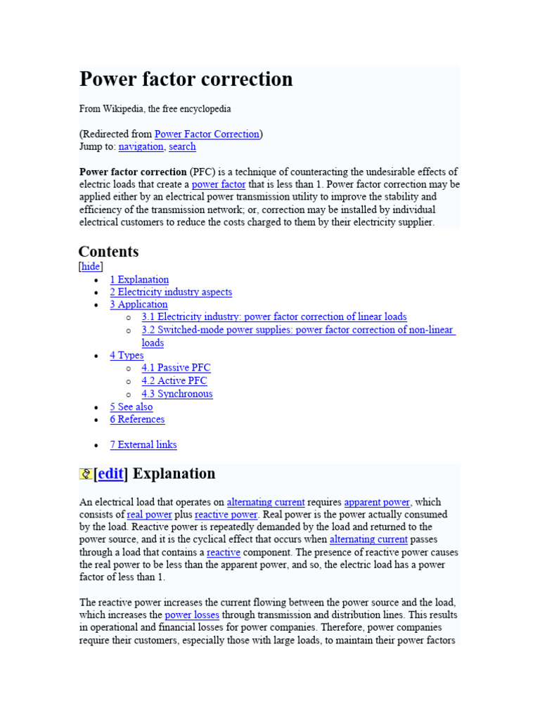 Power Factor Correction | PDF